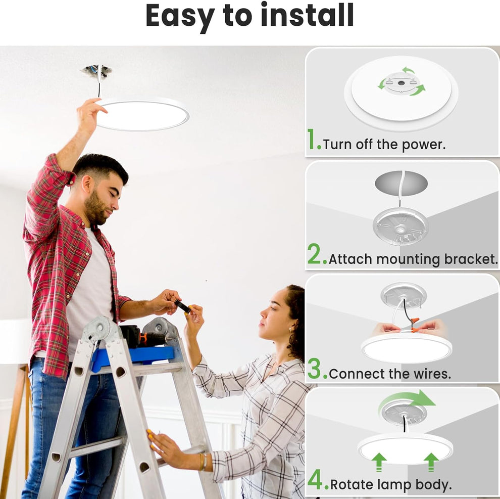 zemty Flush Mount Ceiling Light Flat Led Lighting Fixture for Ceiling ...
